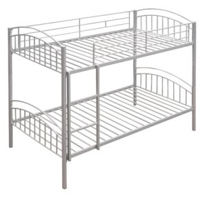 Twin Over Twin Metal Bunk Beds, Convertible Bunk Bed Divided into Two Beds for Kids Boys Girls Teens, Silver