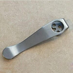 4PCS Stone Wash Titanium Deep Carry Pocket Clip For Spyderco PM2 C81 3-Hole