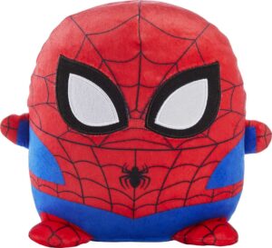 marvel cuutopia 10-inch spider-man plush character, super hero soft rounded pillow doll, collectible gift for kids & fans ages 3 years old & up