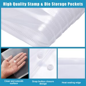 30 Pieces Large Stamp and Die Storage Pockets Clear Die Storage Envelopes Scrapbooking Storage Cutting Dies Stencil Organizer Holder Album Embossing Crafts Card Making Stamp Storage (7 x 9.4 Inch)