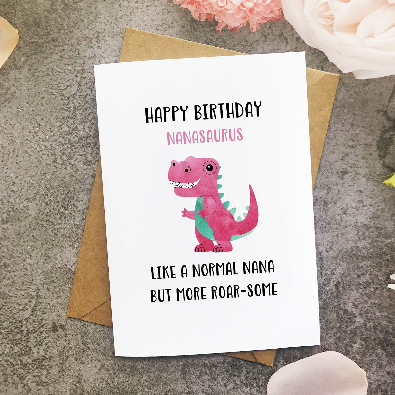 MAGJUCHE Dinosaur Card For Awesome Nana, Funny Nana Birthday Card, Happy Birthday Nanasaurus