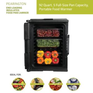 Pearington 92 Quart End-Loading Insulated Food Pan Carrier for 5 Full-Size Pans