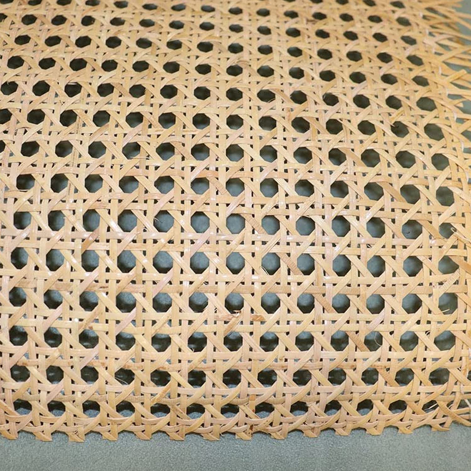 CLAYNIX 24" Width Rattan Webbing for Caning Projects Natural Pre - Woven Open Mesh Cane - Cane Webbing Sheet (2 FEET)