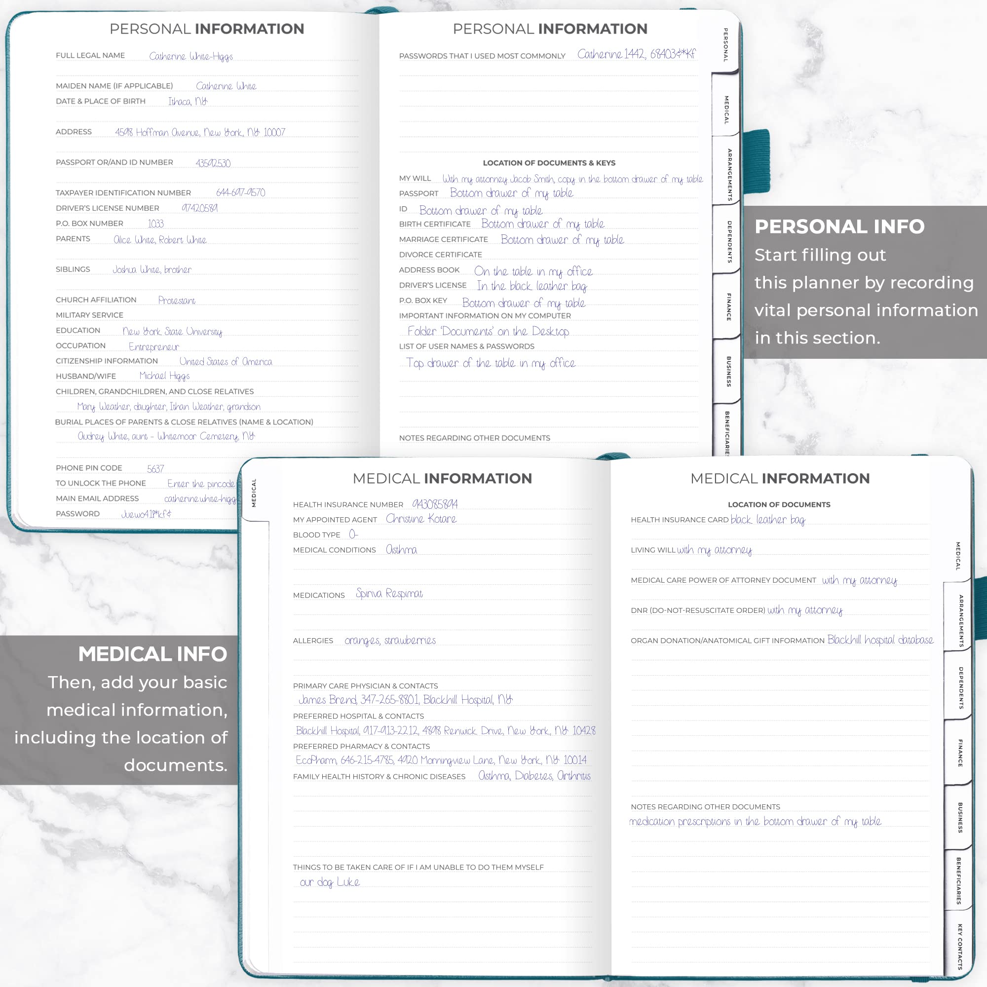 Clever Fox End of Life Planner – Final Arrangements Organizer for Beneficiary, Will Preparation, Last Wishes & Funeral Planning, A5 (Dark Teal)