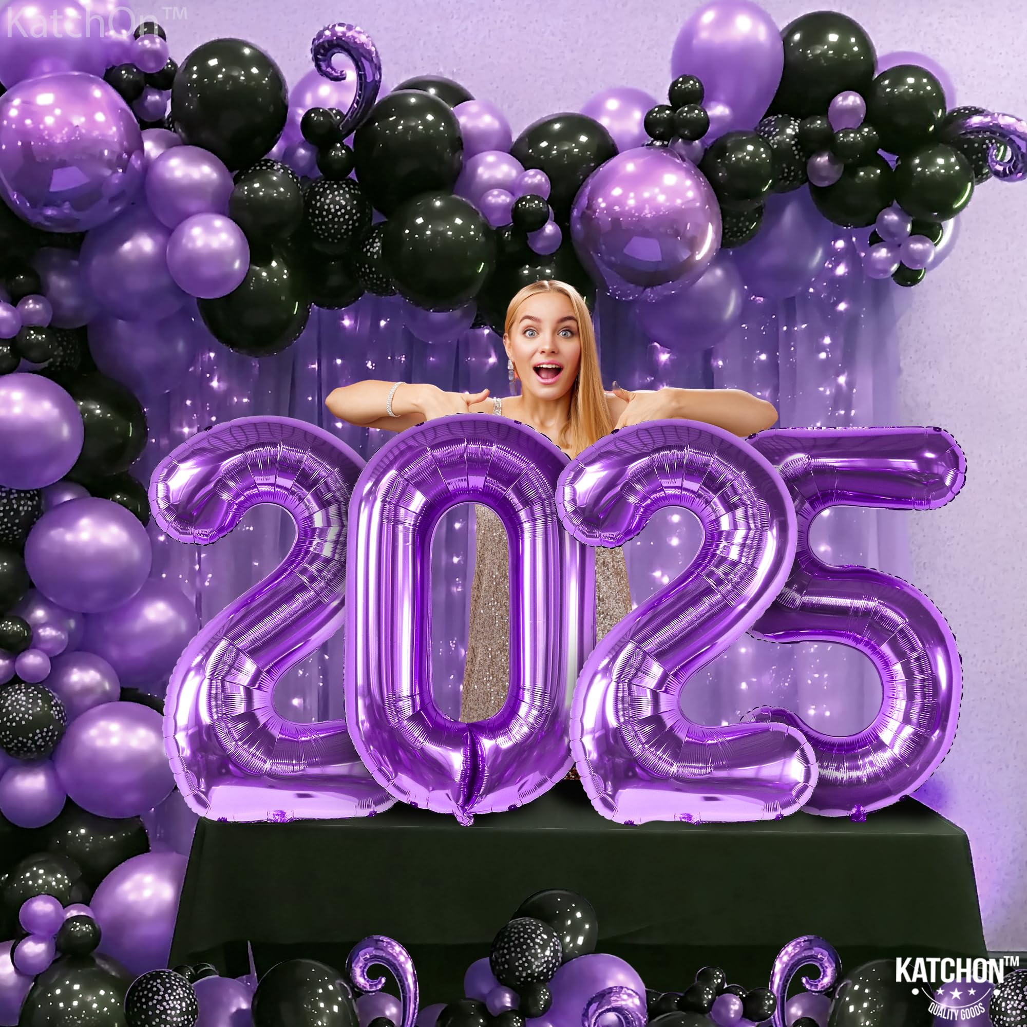 KatchOn, Huge Purple 2025 Balloons New Year - 42 Inch | 2025 Purple Balloons | Happy New Year Decorations 2025 | 2025 Balloon Numbers | New Years Eve Party Supplies 2025 | Senior Night Decorations