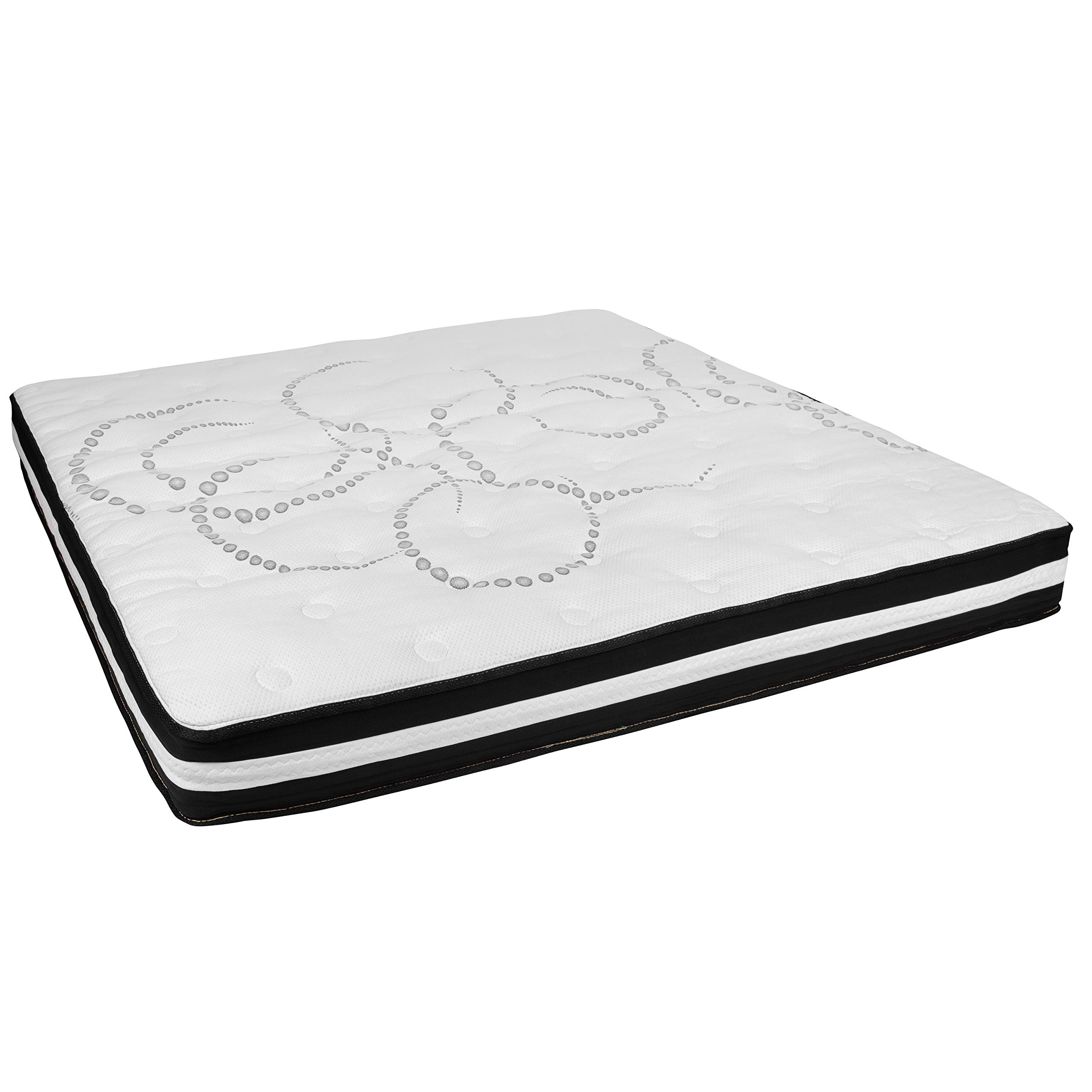 Merrick Lane Lofton 10" King Size Hybrid Mattress - CertiPUR-US Certified Foam & Pocket Spring Mattress - Mattress in a Box