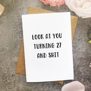 MAGJUCHE 27th Birthday Card Funny For Men or Women, Turning 27 Birthday Card For Son, Daughter Or Friend