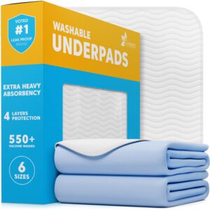 green lifestyle washable underpads - large bed pads for use as incontinence bed pads, reusable pet pads, great for dogs, cats, bunny, seniors bed pad (pack of 2 - 48x48)