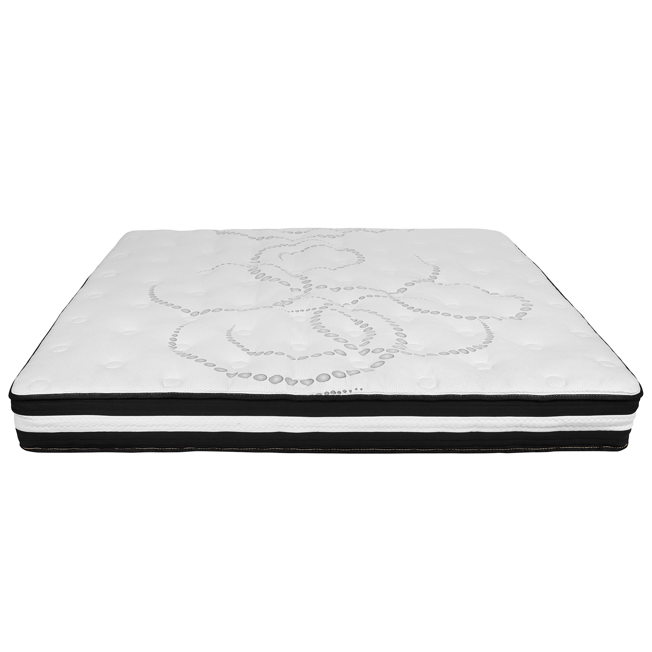 Merrick Lane Lofton 10" King Size Hybrid Mattress - CertiPUR-US Certified Foam & Pocket Spring Mattress - Mattress in a Box