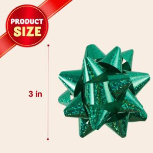 JOYIN 75 PCS 3 Inch Christmas Self Adhesive Gift Bows and 2 Rolls of Christmas Curling Ribbons for Baskets, Wine Bottles Decoration, Gift Wrapping and Decoration Present