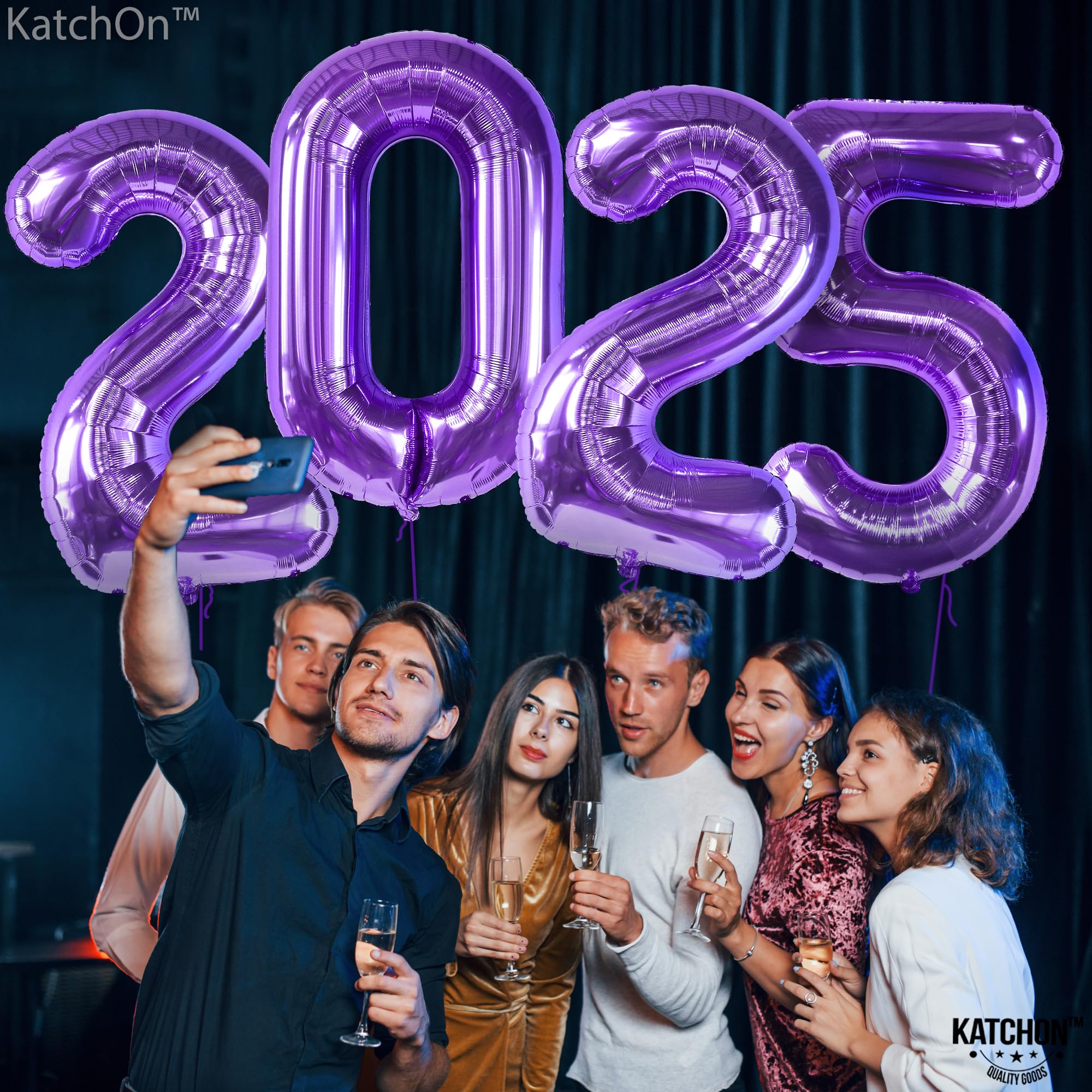 KatchOn, Huge Purple 2025 Balloons New Year - 42 Inch | 2025 Purple Balloons | Happy New Year Decorations 2025 | 2025 Balloon Numbers | New Years Eve Party Supplies 2025 | Senior Night Decorations