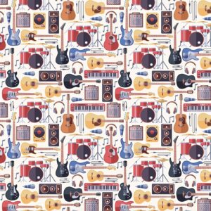 Stesha Party Musical Gift Wrap, Music Present Wrapping Paper - 30 x 20 Inch (3 Sheets)