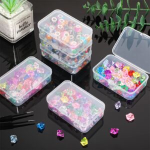 48 Packs Clear Small Plastic Containers Transparent Storage Box with Hinged Lid for Small Items Crafts Jewelry (3.27 x 2.13 x 1.02 Inches)