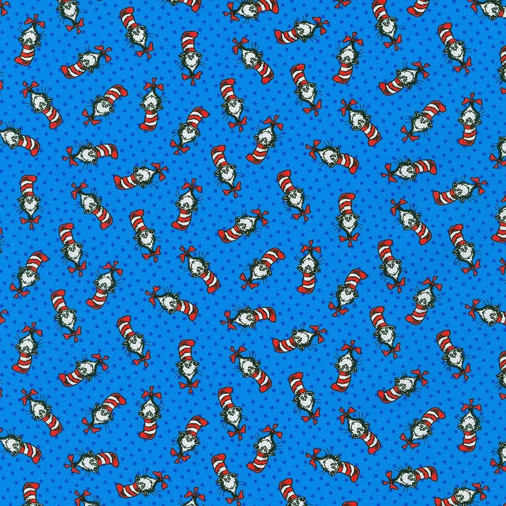 Robert Kaufman Fabrics A Little Dr. Seuss The Cat in The Hat Blue