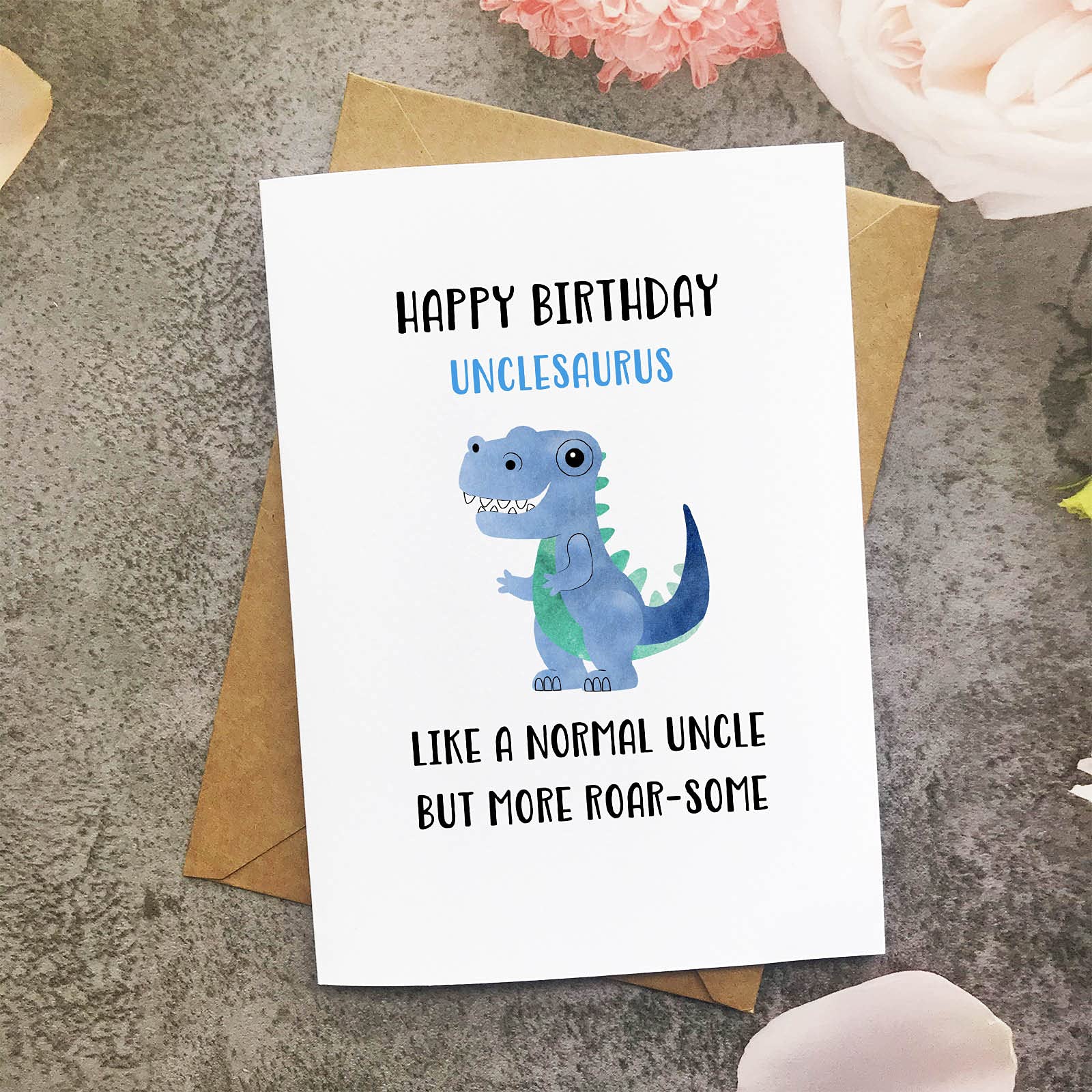 MAGJUCHE Dinosaur Card For Awesome Uncle, Funny Uncle Birthday Card, Happy Birthday Unclesaurus