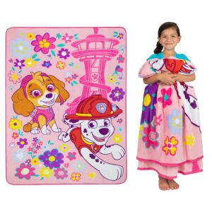 paw patrol girls kids bedding super soft plush micro raschel blanket, 62 in x 90 in, (official) nickelodeon product by franco