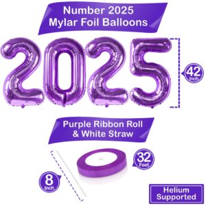 KatchOn, Huge Purple 2025 Balloons New Year - 42 Inch | 2025 Purple Balloons | Happy New Year Decorations 2025 | 2025 Balloon Numbers | New Years Eve Party Supplies 2025 | Senior Night Decorations