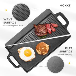 Cast Iron Griddle Plate 13 x 8 inch | Reversible Cast Iron Grill/Griddle Pan | Double Sided Stove Top Griddle On Single Burner | Pre-Seasoned Small Cast Iron Griddle 1 Piece