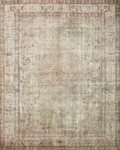 loloi margot collection 8'-6" x 11'-6" area rug in antique / sage - thick low pile area rug, no-shed easy clean large patterned area rug for living room, bedroom, dining area