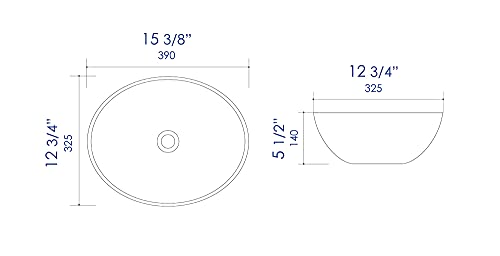 ALFI brand ABC913 Bathroom Sink, 15.38"L x 12.75"W x 5.5"H, White