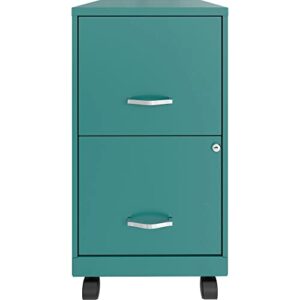 Lorell LYS SOHO File/File Mobile Cabinet, Teal