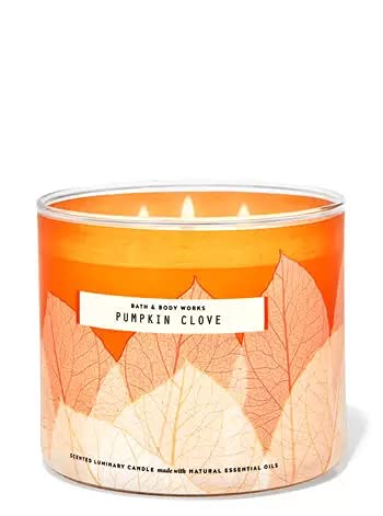 Bath & Body Works, White Barn 3-Wick Candle w/Essential Oils - 14.5 oz - 2021 Autumn! (Pumpkin Clove)