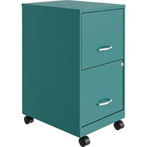 lorell lys soho file/file mobile cabinet, teal