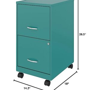 Lorell LYS SOHO File/File Mobile Cabinet, Teal