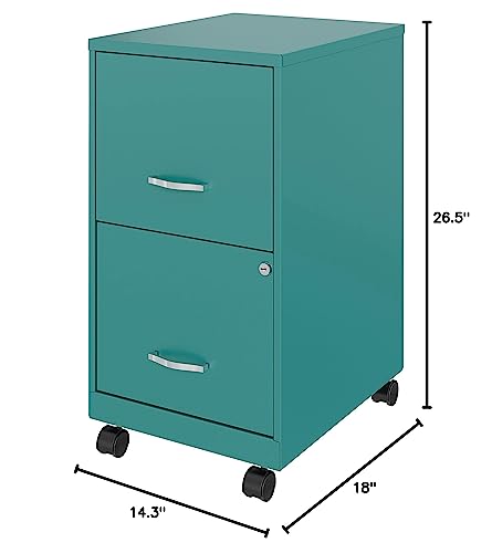 Lorell LYS SOHO File/File Mobile Cabinet, Teal