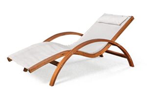 island umbrella nu6901 island retreat bentwood breeze luxury lounger with wood frame, champagne