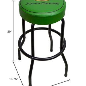 Plasticolor 004792R01 John Deere Logo Garage and Game Room Stool with Matte Green Top and Black Legs