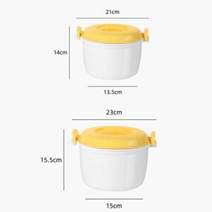 CKMSYUDG Portable Microwave Oven Rice Cooker Multifunctional Steamer 2000Ml Insulation Lunch Box Steaming Utensils for Microwave