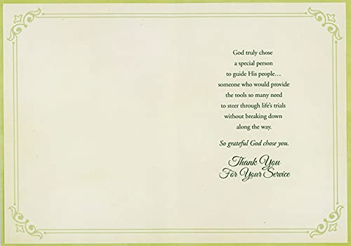 Designer Greetings Outline Of Praying Hands on Green Clergy Appreciation Day Card