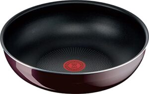 ティファール(t-fal) tefal l43919 fry pan with removable handle, 11.0 inches (28 cm), deep wok, compatible with gas fire, ingenio neo vintage bordeaux intense wok pan, non-stick