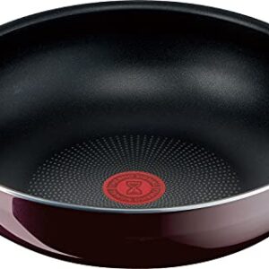 ティファール(T-fal) Tefal L43919 Fry Pan with Removable Handle, 11.0 inches (28 cm), Deep Wok, Compatible with Gas Fire, Ingenio Neo Vintage Bordeaux Intense Wok Pan, Non-Stick