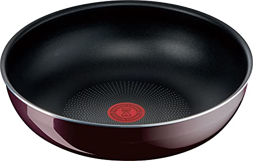 ティファール(T-fal) Tefal L43919 Fry Pan with Removable Handle, 11.0 inches (28 cm), Deep Wok, Compatible with Gas Fire, Ingenio Neo Vintage Bordeaux Intense Wok Pan, Non-Stick