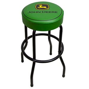 plasticolor 004792r01 john deere logo garage and game room stool with matte green top and black legs