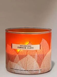 bath & body works, white barn 3-wick candle w/essential oils - 14.5 oz - 2021 autumn! (pumpkin clove)