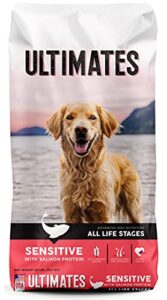 ultimates birsppy sensitive with salmon protein dry dog food, 28 lb