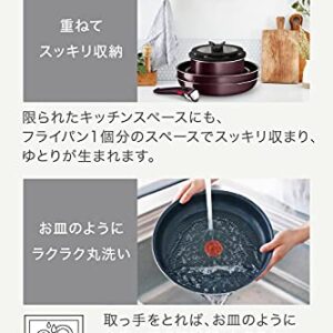 ティファール(T-fal) Tefal L43919 Fry Pan with Removable Handle, 11.0 inches (28 cm), Deep Wok, Compatible with Gas Fire, Ingenio Neo Vintage Bordeaux Intense Wok Pan, Non-Stick