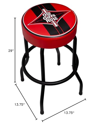 Plasticolor 004775R01 Old Guys Rule Logo Garage and Game Room Stool