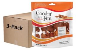 good ’n’ fun triple flavor kabobs 18 count, rawhide snack for all dogs (3 pack)