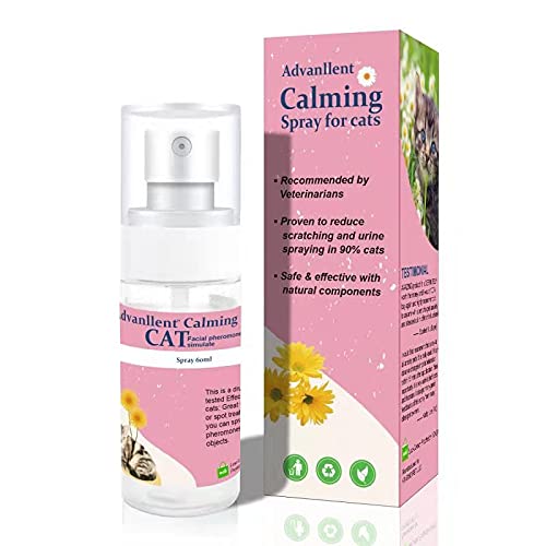 Advanllent Cat Calming Pheromone Spray (60ML) | A Solution Recommended by a Veterinarian | Help Relieve Anxiety Caused by Stress, Travel, Noise, etc.