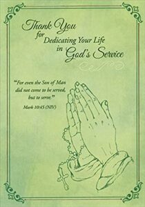 designer greetings outline of praying hands on green clergy appreciation day card