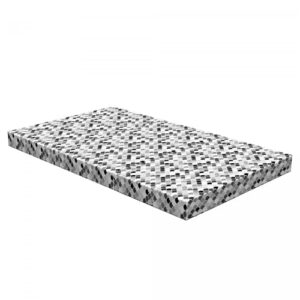 Ambesonne Fish Foldable Mattress, Squama Motif and Scales, 78.7" x 47.2", Black Grey White