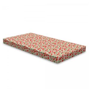 Ambesonne Poppy Flower Foldable Mattress, Nature Arrangement, 74.8" x 39.4", Green Red Beige