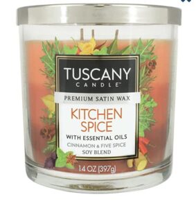 tuscany candle empire candle candle kitchen spice premium satin wax candle 14oz, 6iva