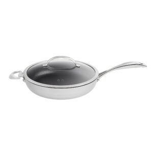 Scanpan HaptIQ 5.25qt/12.5in Nonstick Induction Suitable Cov. Saute Pan, Mirror Polished Stainless Exterior