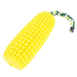 dog chew toys for aggressive chewers dog corn toothbrush stick teeth cleaning squeaky toy with chewing rope for medium dogs tough dog dental teeth cleaning chew toy (yellow)