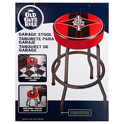 Plasticolor 004775R01 Old Guys Rule Logo Garage and Game Room Stool